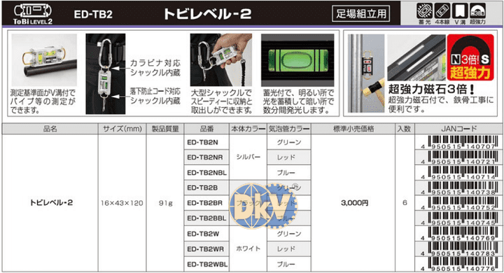 DKV VIET NAM CO.,LTD - Thước thủy EBISU ED-TB2B